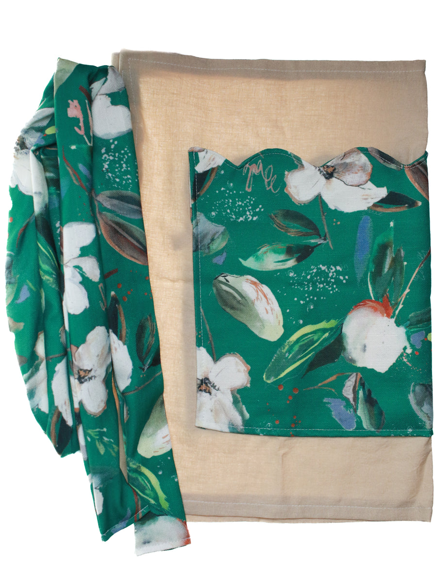 Magnolia Apron | Emerald – Whitney Winkler Art